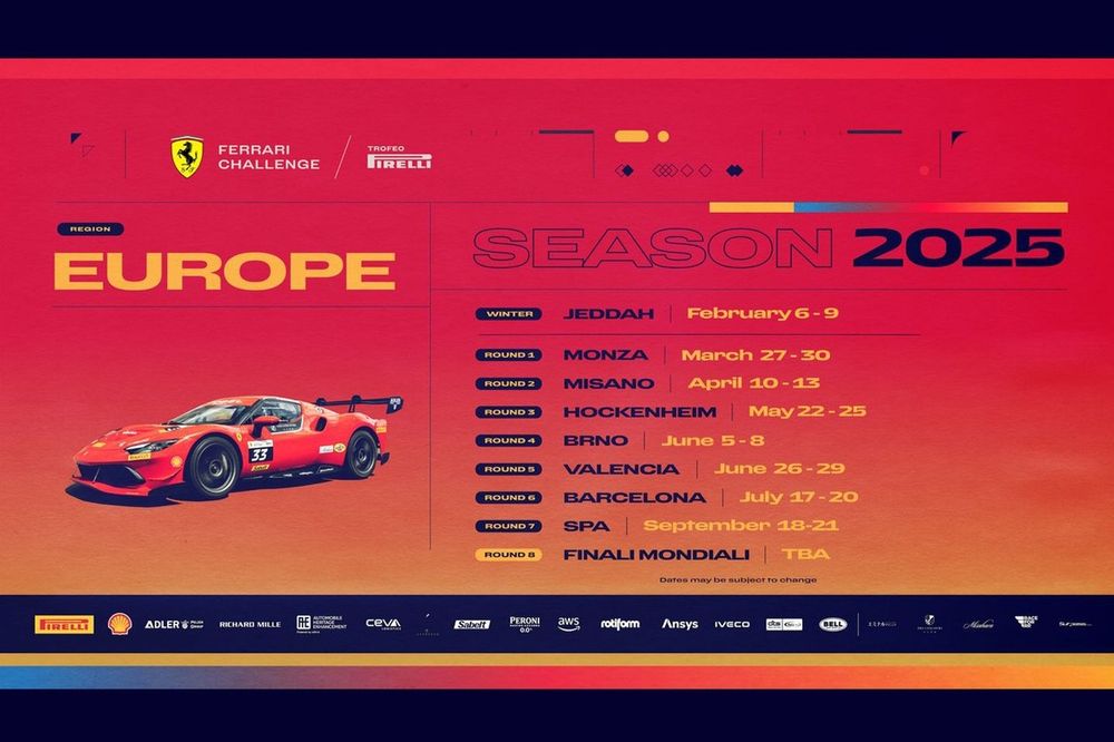Ferrari Challenge | Ecco il calendario Europe 2025 con 8 eventi