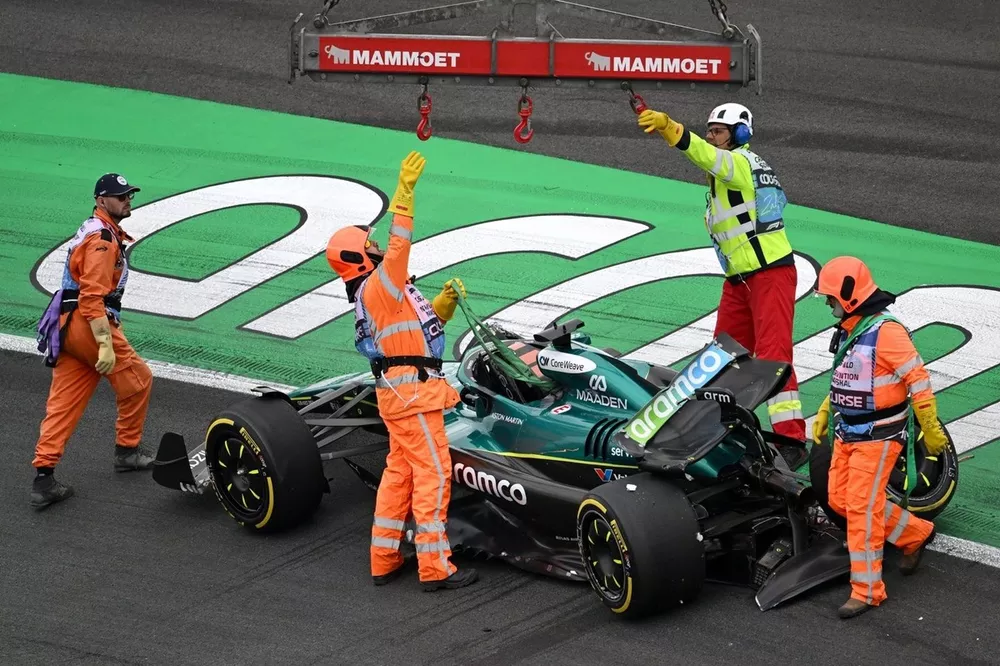 Lance Stroll suffers violent Dutch GP FP2 crash causing red flag delay