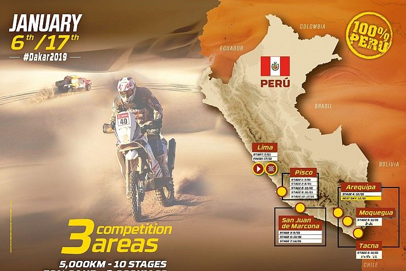 Die Route und die Neuerungen der Rallye Dakar 2019