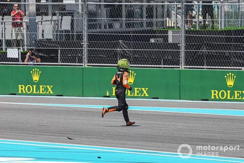 Norris reprimanded and fined for crossing live F1 Miami track