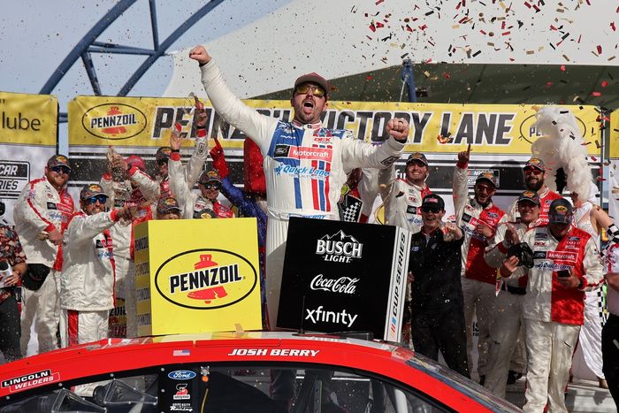 Driving for the Wood Brothers, Josh Berry earns first NASCAR Cup win