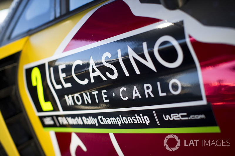 Rally Monte Carlo logo on the Ford Fiesta WRC, M-Sport at Rally Monte Carlo