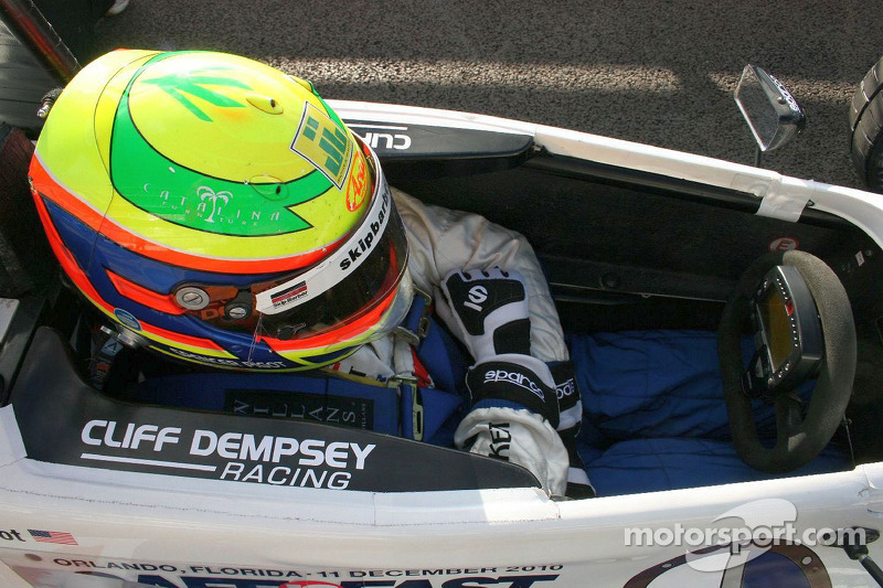 Spencer Pigot on the podium in Pro Mazda race at Lucas Oil Raceway