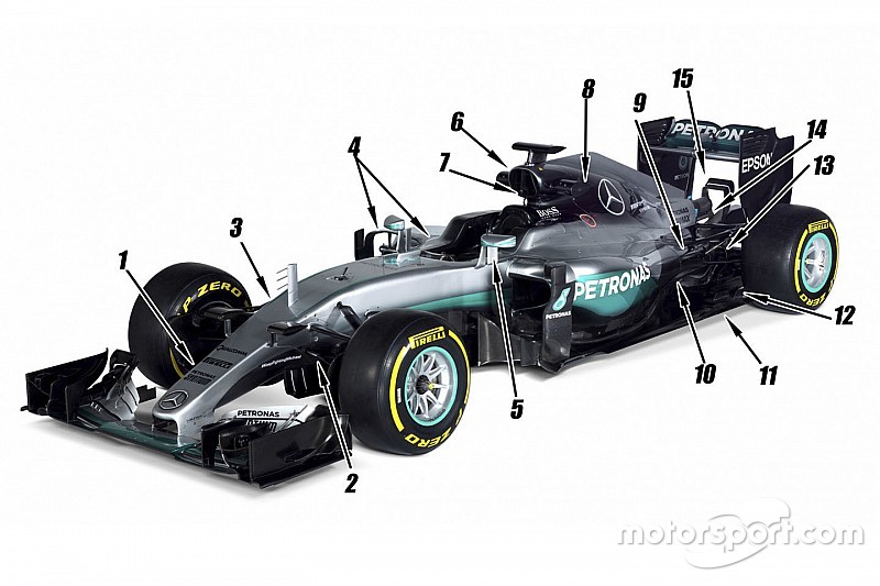 Análisis técnico: Los 15 cambios clave en el Mercedes W07